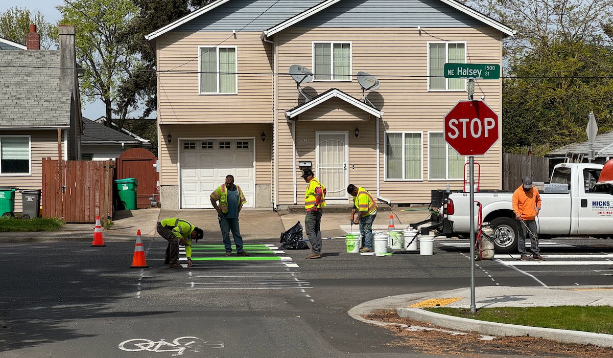 NE Halsey Lane Reconfiguration Underway – Montavilla News